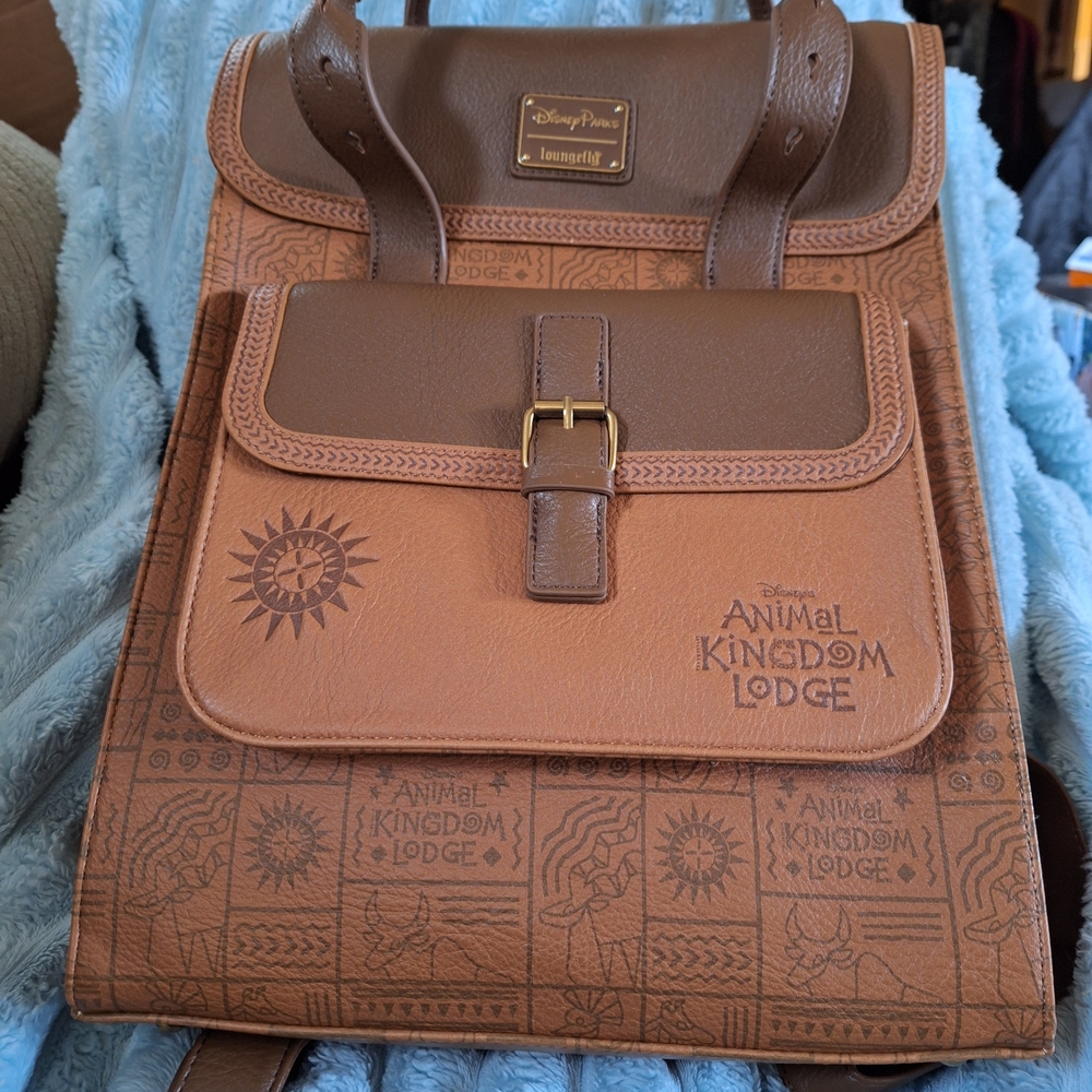 Loungefly Tan And Brown Animal Kingdom Lodge Backpack - Gem